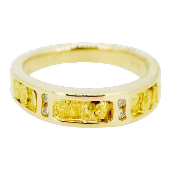 Ladies Gold Nugget & Diamond Ring RL733D8N - Alaska Mint