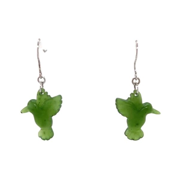 Jade Hummingbird Dangle Earrings - Alaska Mint