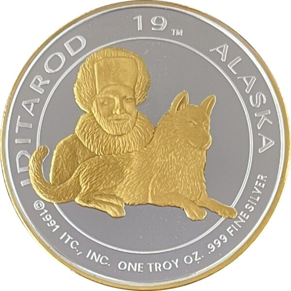 1991 Official Iditarod Medallion - Alaska Mint