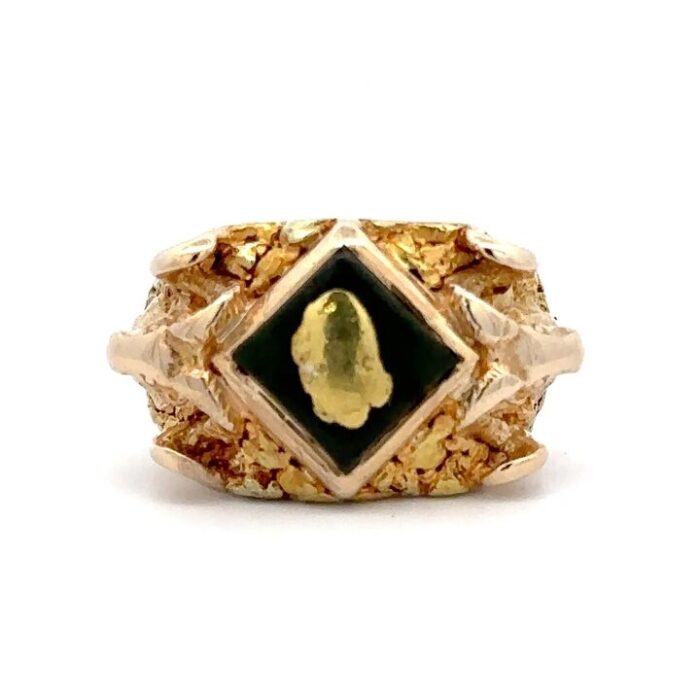 Estate Men's Jade & Nugget Ring - Alaska Mint
