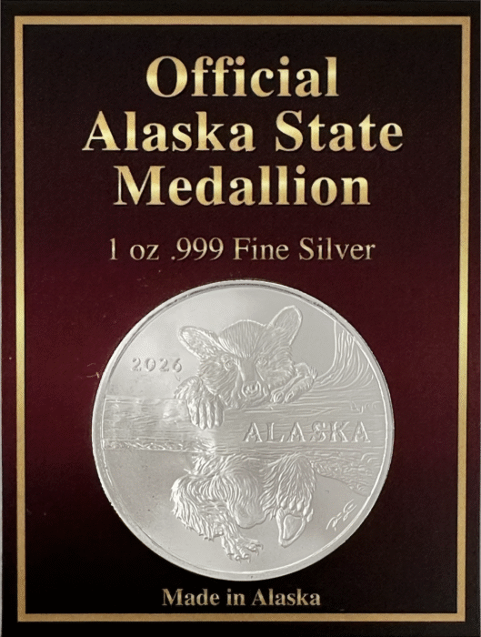 Official 2026 Alaska State 1 oz. Silver Proof-Like Medallion - Alaska Mint