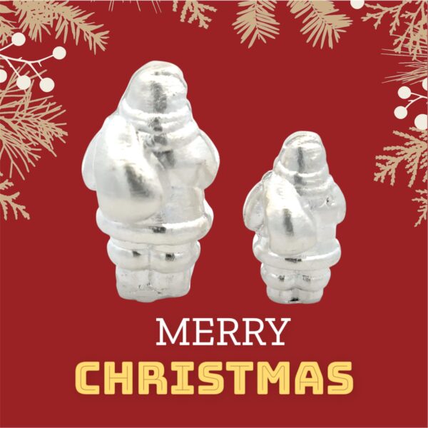 Pure Silver Hand-Poured Standing Santa - Alaska Mint